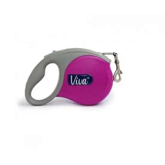 Ancol Viva Retractable 5m Raspberry Dog Lead