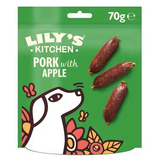 Lily's Kitchen Pork Sausage & Apple Treats Dogs 3 x 70g